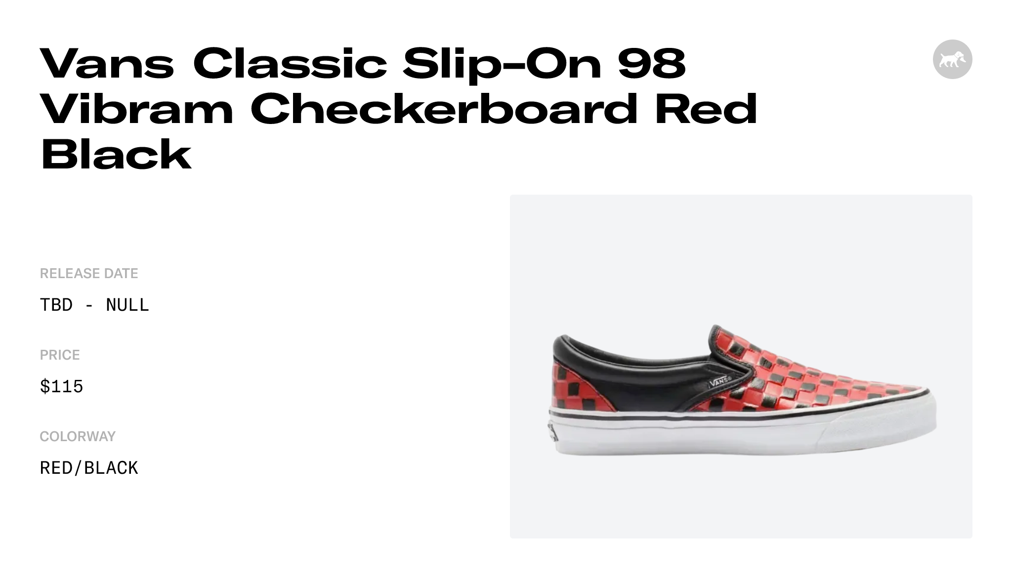 Vans Classic Slip-On 98 Vibram Checkerboard Red Black - VN000DCMBRR ...