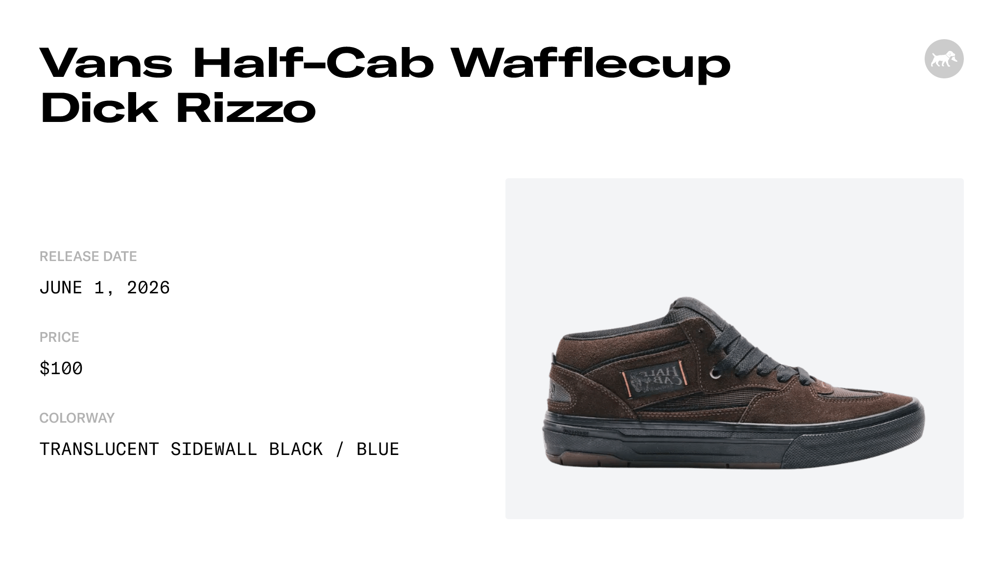 Vans Half-Cab Wafflecup Dick Rizzo - VN000D9ZY49 Raffles & Where to Buy