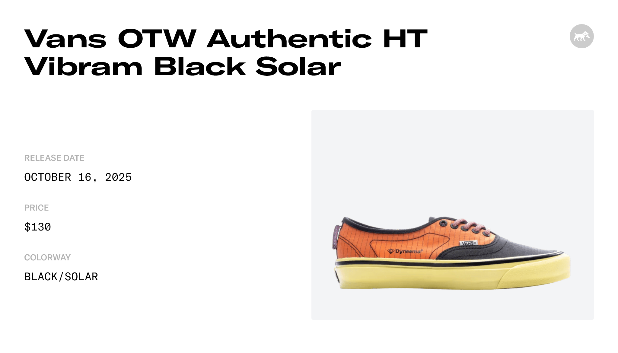Vans OTW Authentic HT Vibram Black Solar - VN000EH1GR51