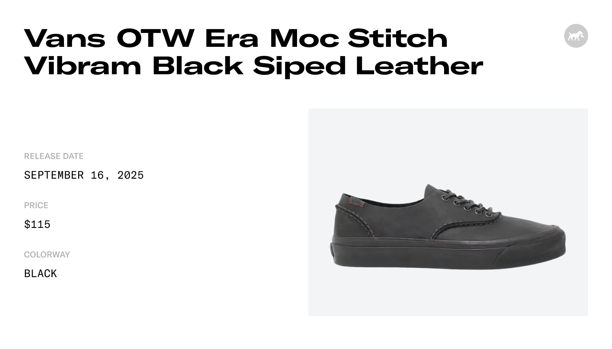 Vans OTW Era Moc Stitch Vibram Black Siped Leather - VN000EBTBLK