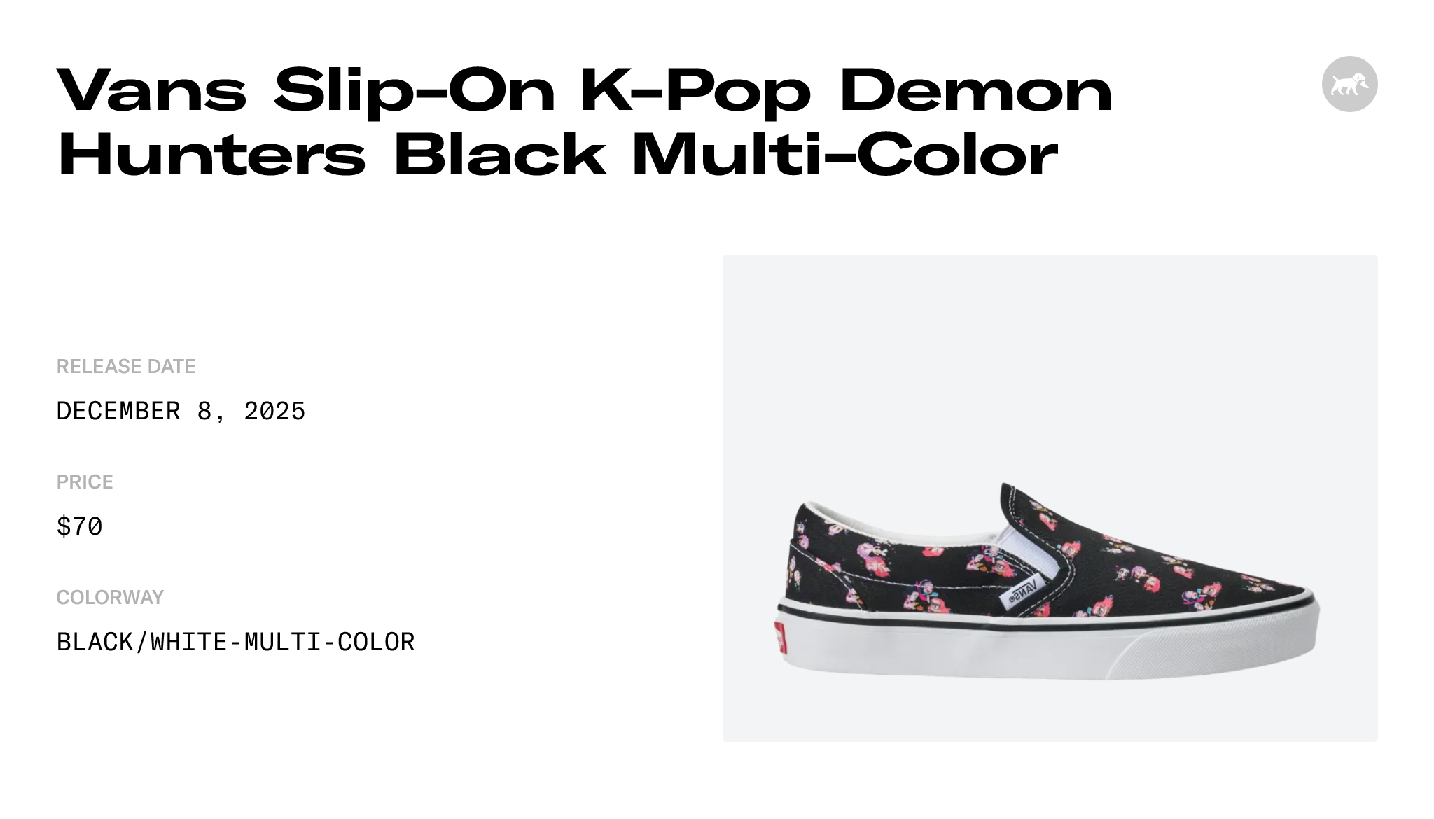 Vans Slip-On K-Pop Demon Hunters Black Multi-Color - VN000ED2BOS