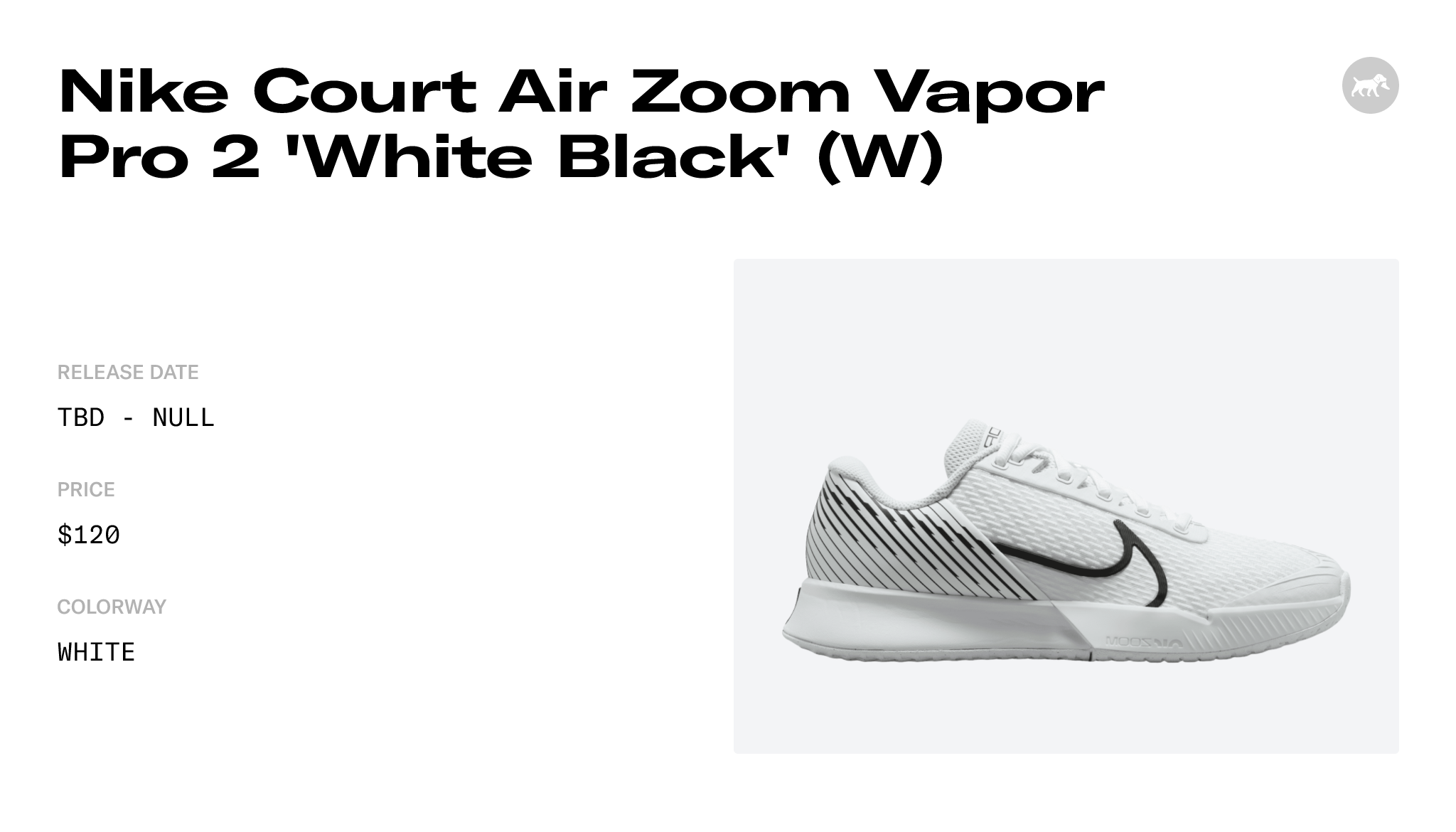 Nike Court Air Zoom Vapor Pro 2 'White Black' (W) - DR6192-101 Release Info