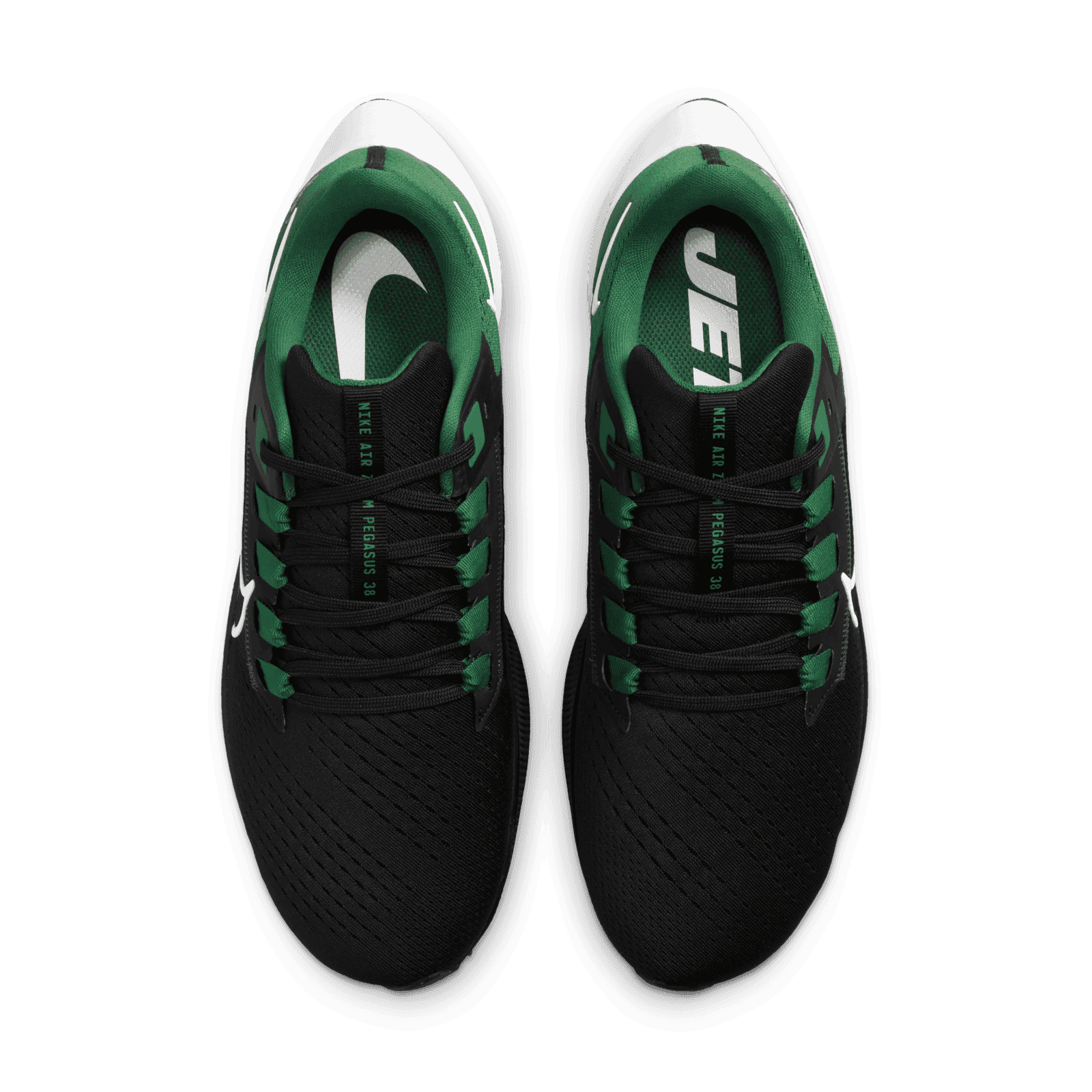 Nike Air Zoom Pegasus 38 (NFL New York Jets) Running Shoes in Black ...