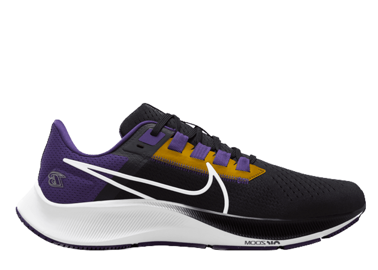Nike Air Zoom Pegasus 38 (NFL Baltimore Ravens) Running Shoes in Black ...