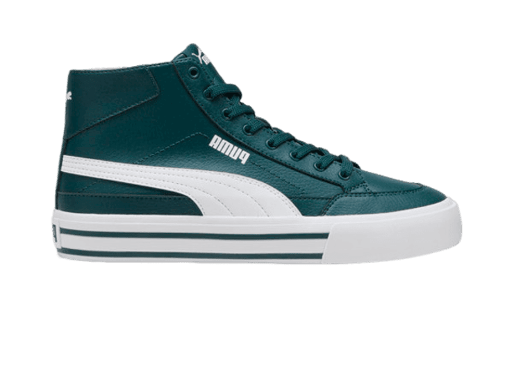 PUMA Court Classic Vulc Mid Sneakers in Dark Myrtle/White - 397482-03 ...